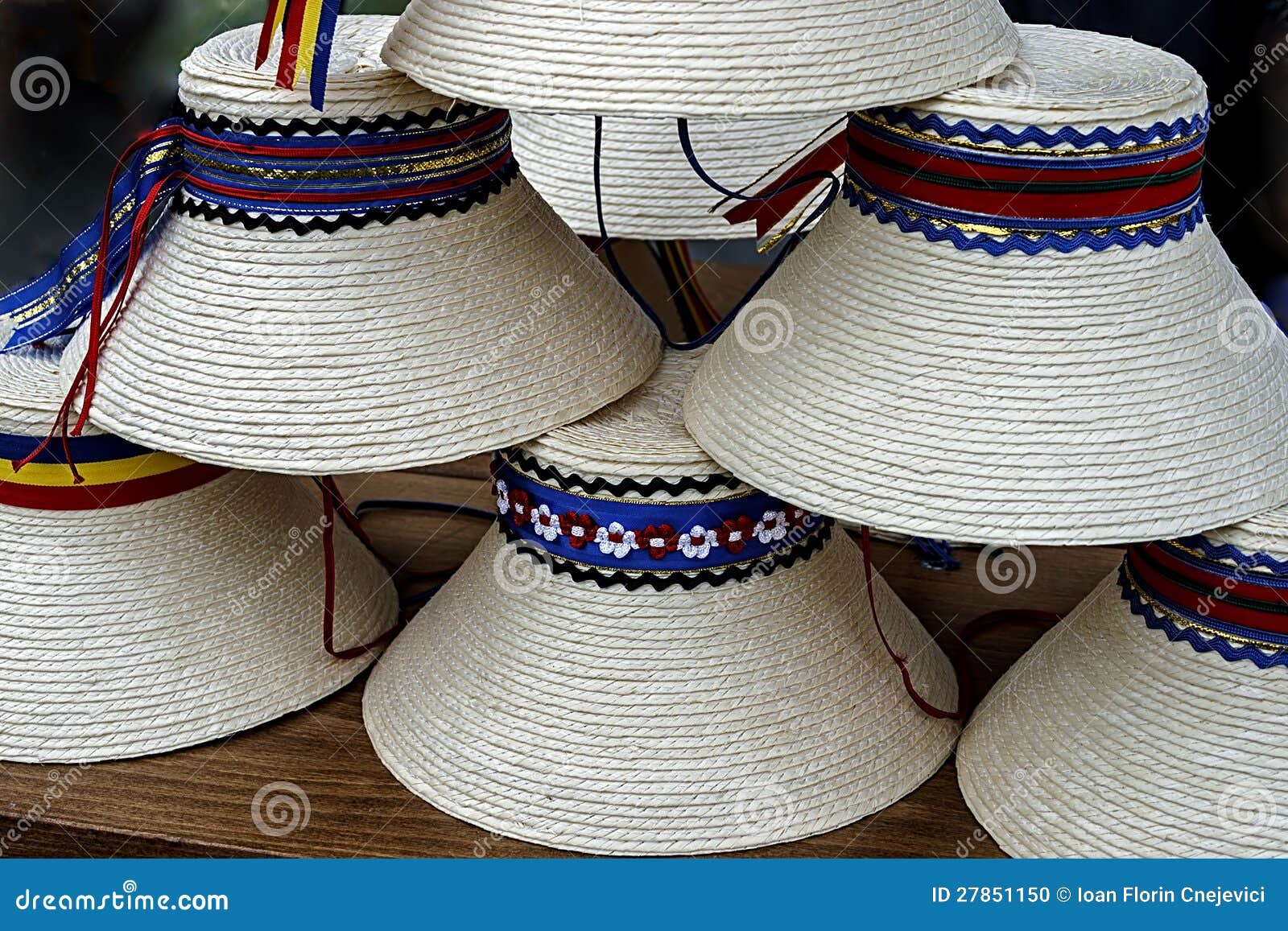 Hats for Mens Traditional Romanian Stock Photo - Image of embroidery ...