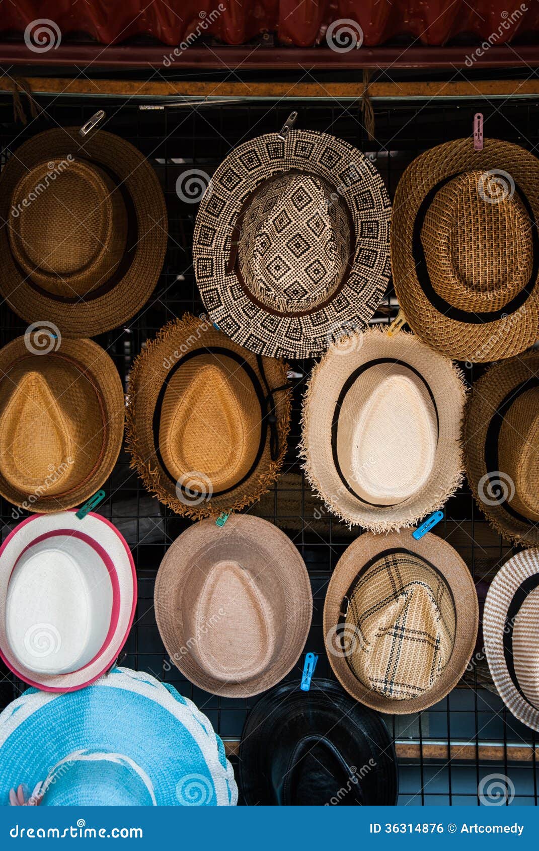 Colorful Straw Hats Stacked Outdoor Photos - Free & Royalty-Free Stock ...