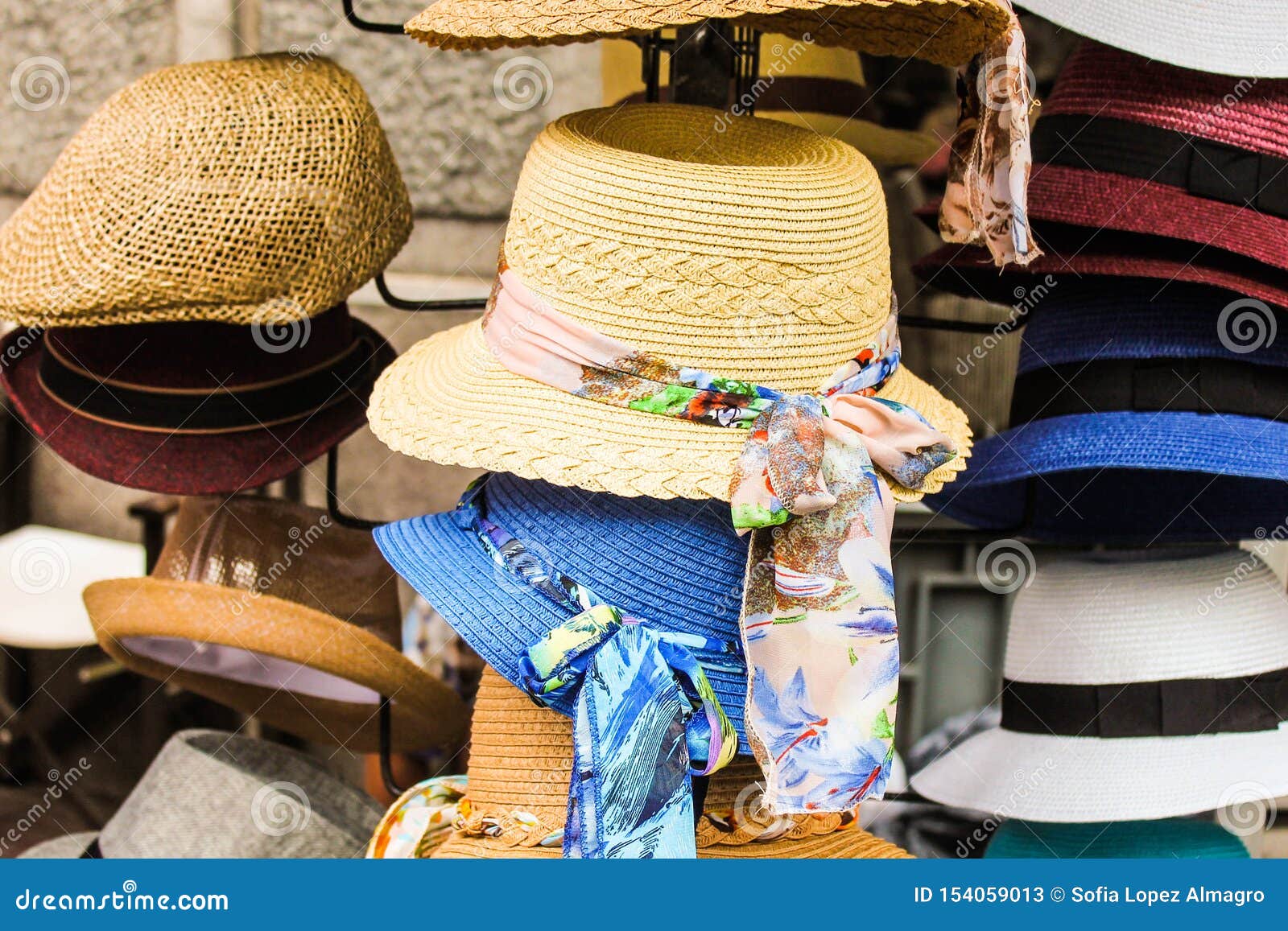 Hats Store Marketplace Summer Texture Craft Stock Image - Image of ...