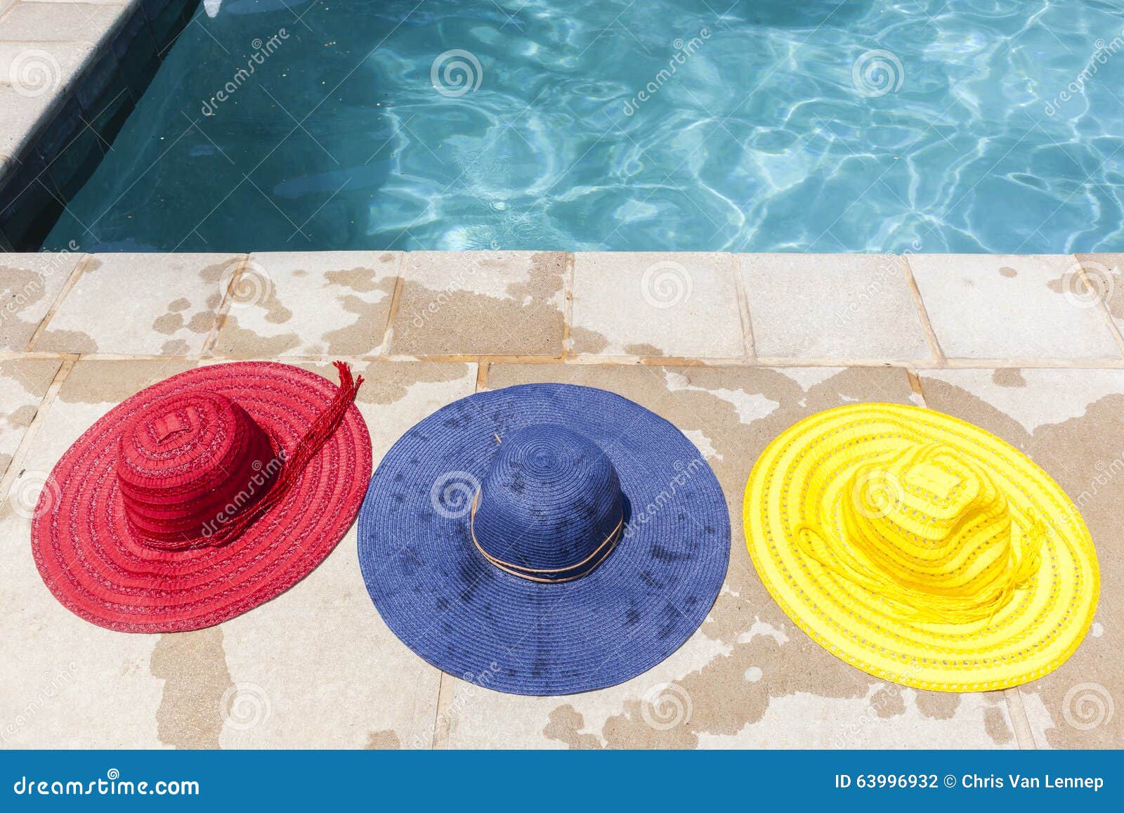 Hats Swimming Pool stock photo. Image of blue, summer - 63996932