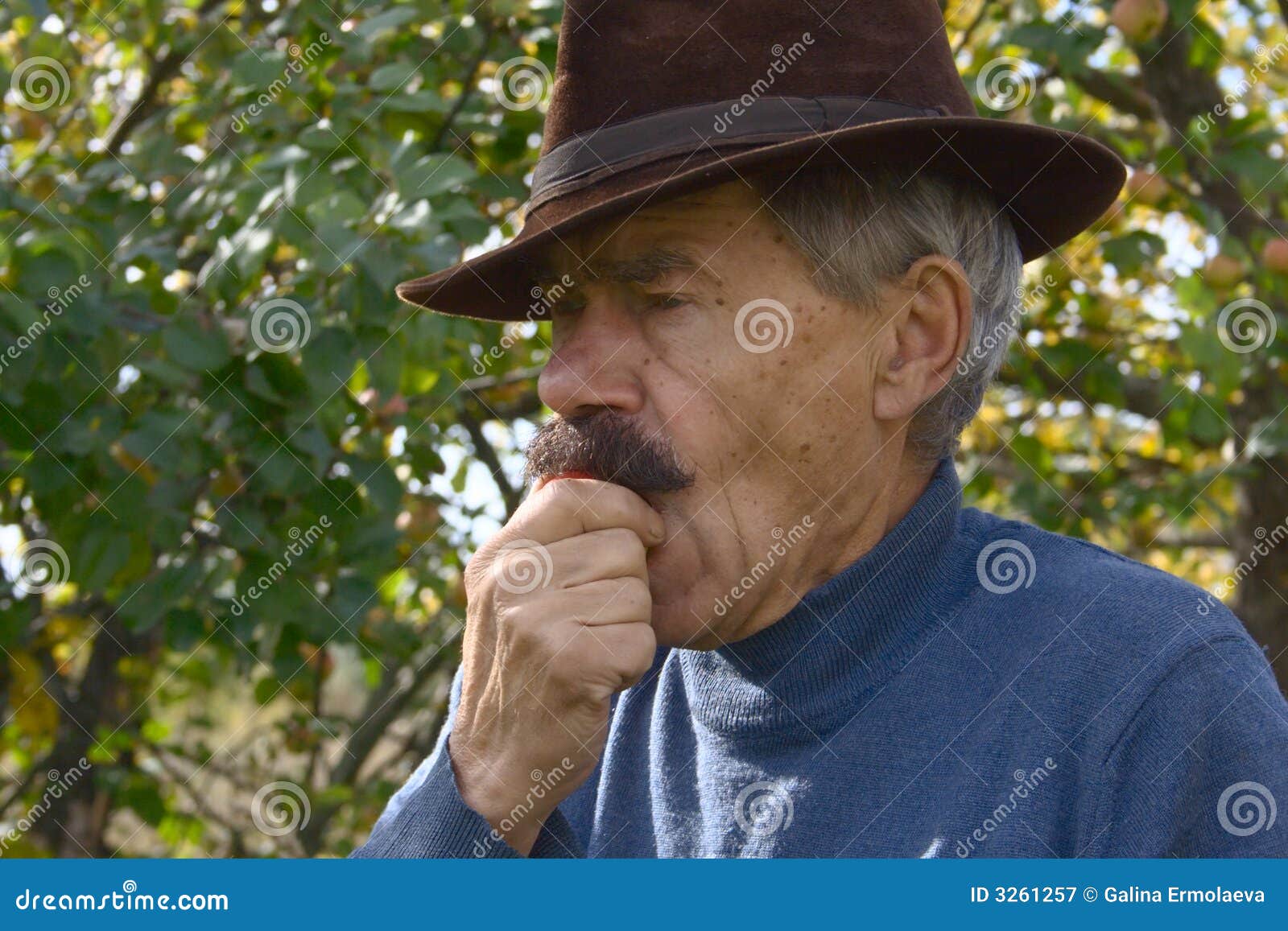 Hatted man stock image. Image of green, wellbeing, meal - 3261257