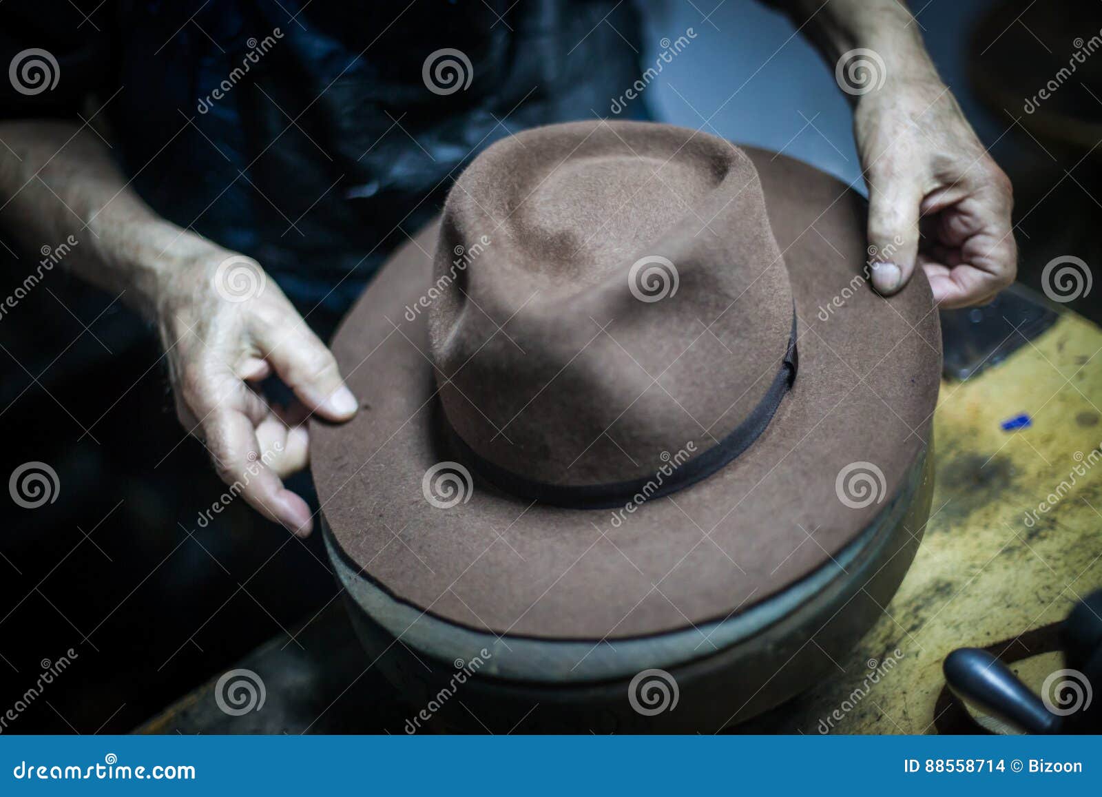 Hatter making a hat stock photo. Image of knitting, traditional - 88558714