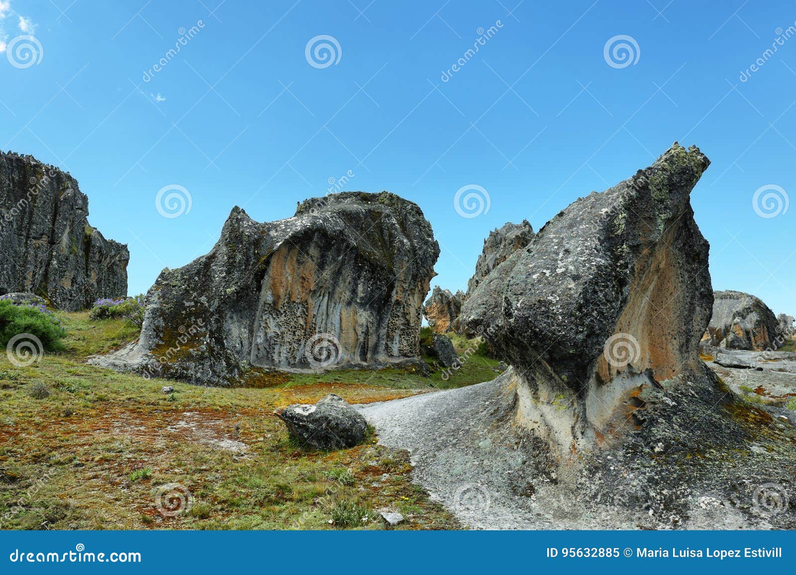 Hatun Machay Stone Forest in Ancash Peru. Stock Image - Image of ...