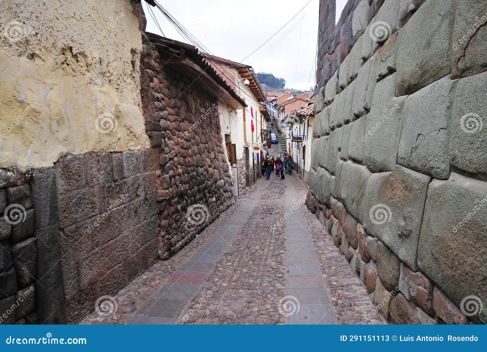 Hatun Rumiyoc Street with Incan Twelve Angle Stone in Cusco, Peru Stock ...