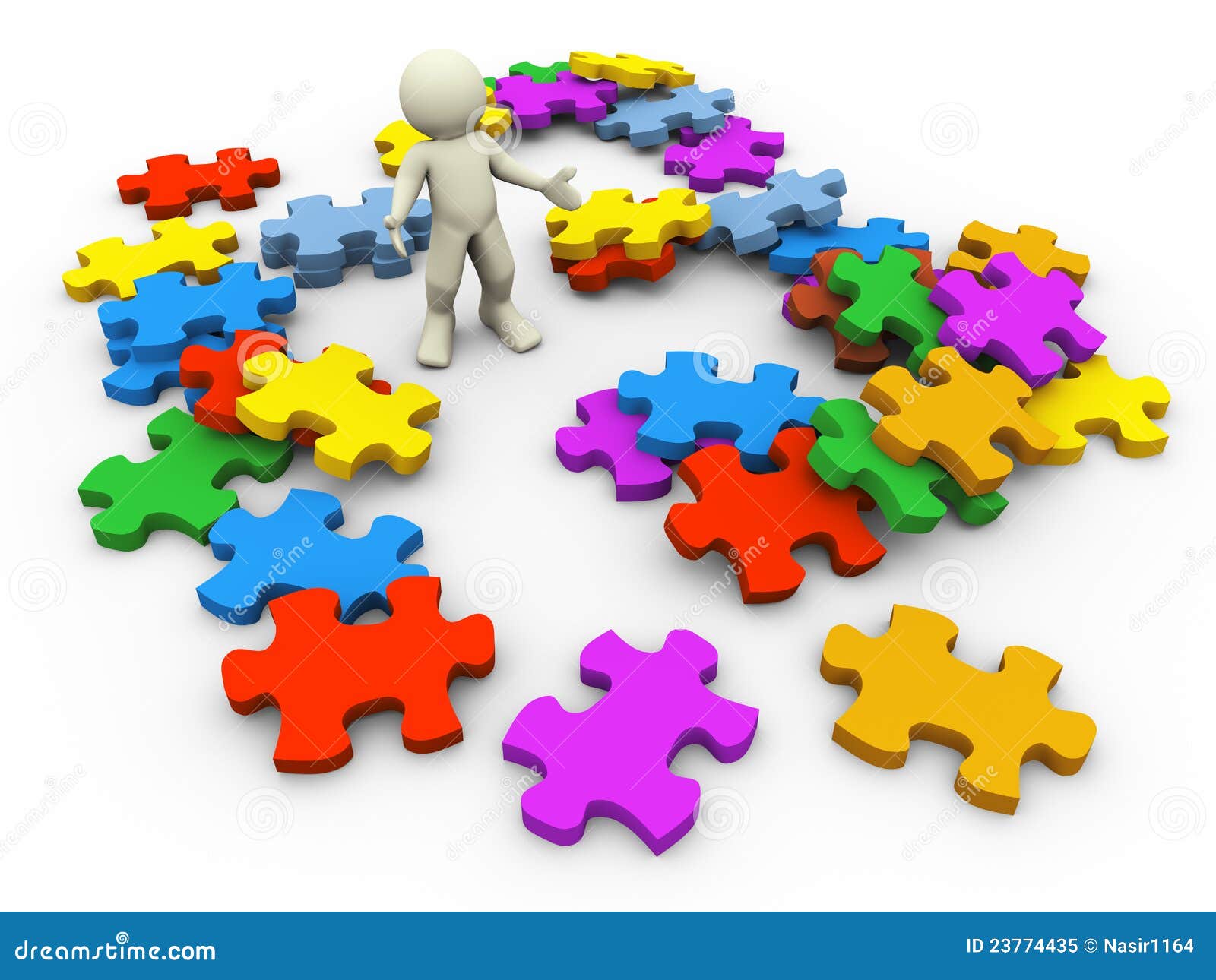 Haufen 3d Von Puzzlespiel Peaces Stock Abbildung - Illustration von ...