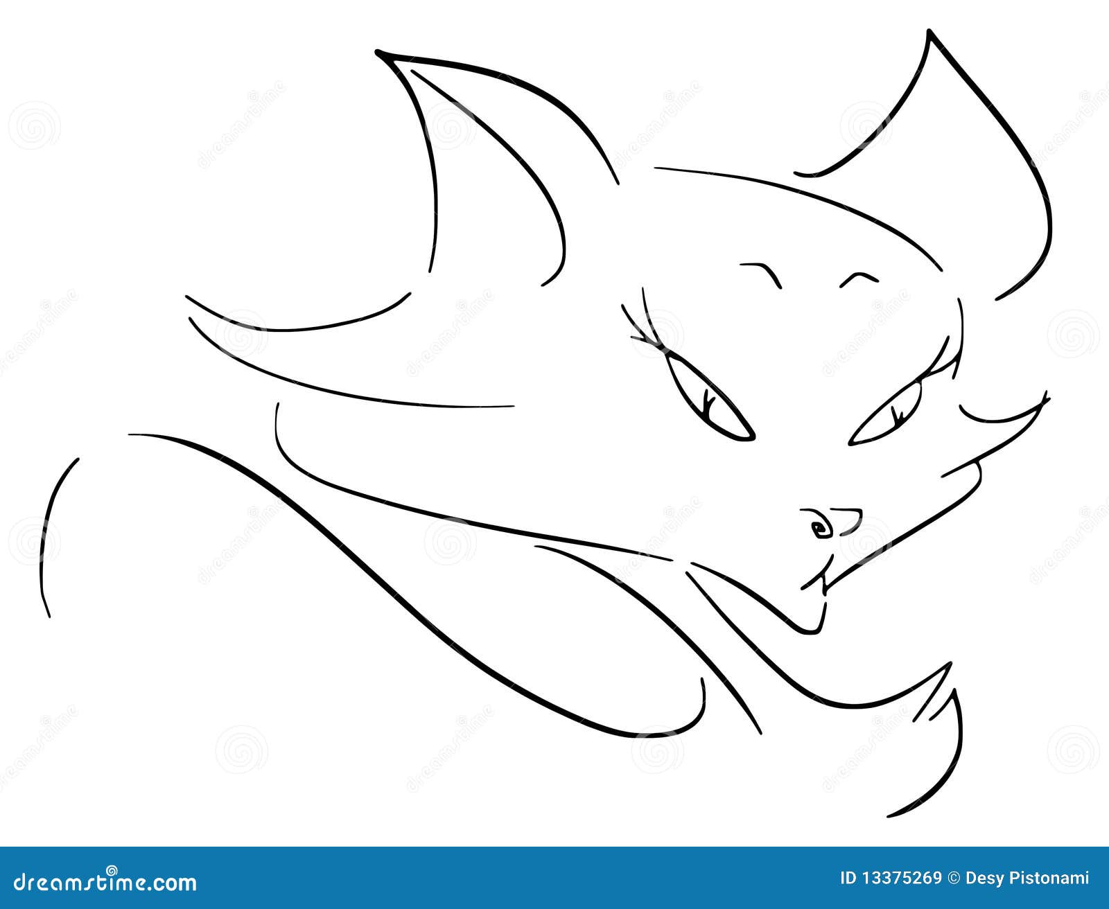 Ink Drawing Haughty Male Portrait Sketch Character Royalty-Free Cartoon ...