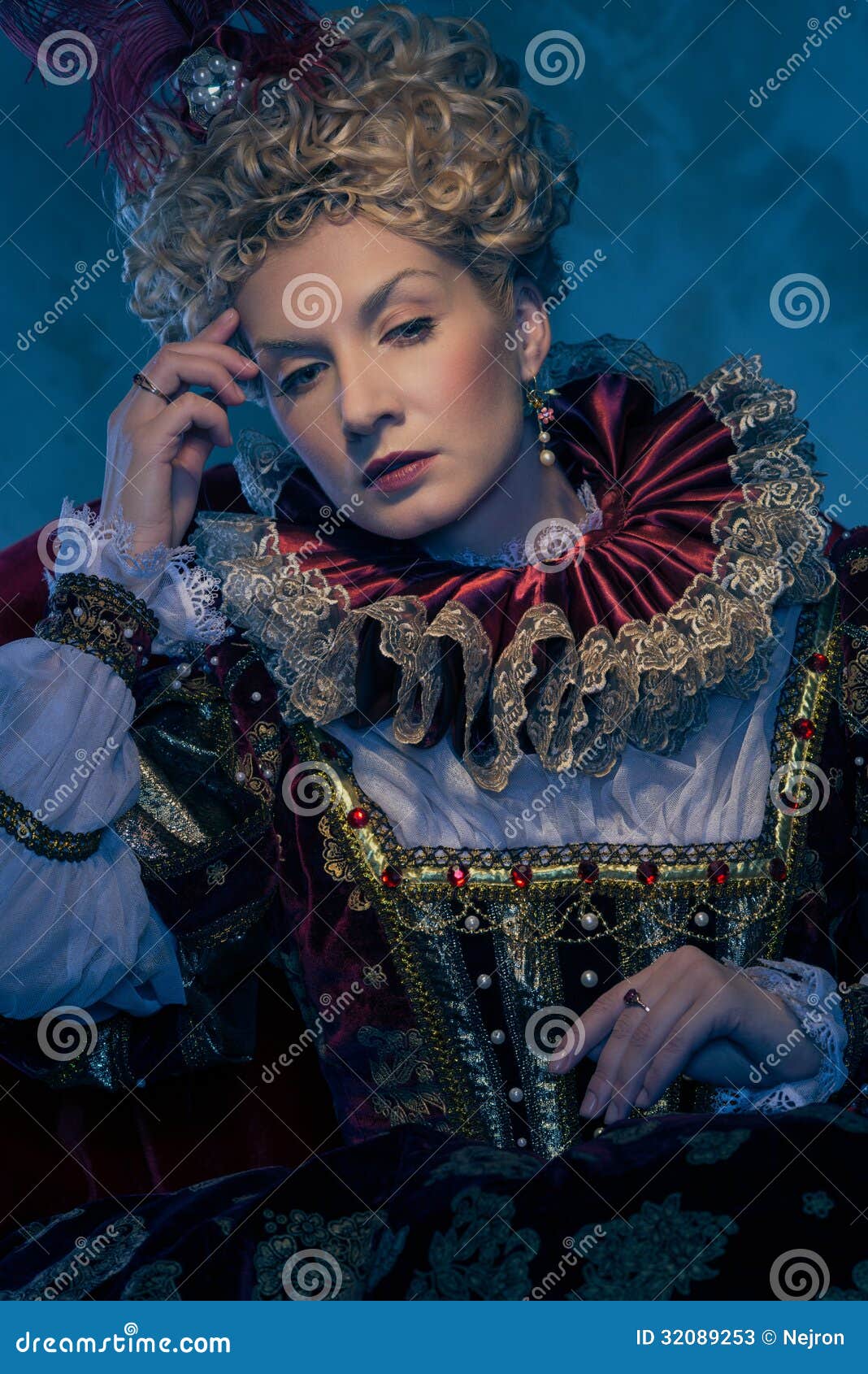 Haughty queen stock image. Image of 16th, monarch, costume - 32089253