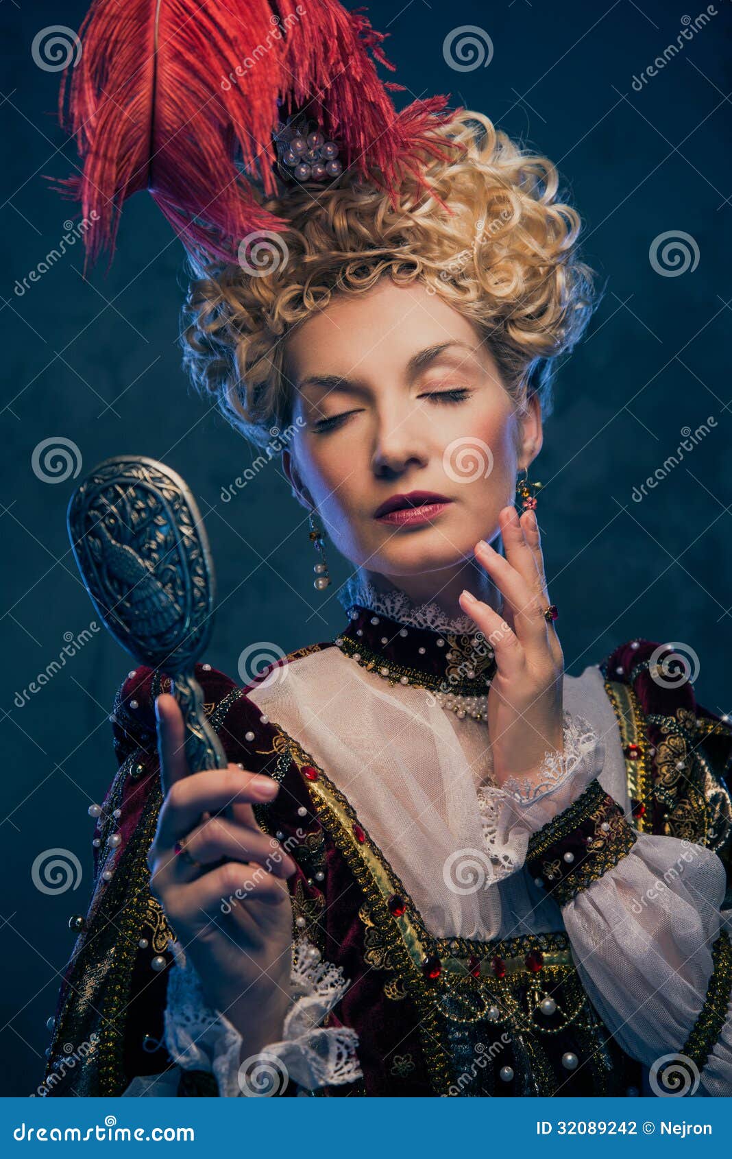 Haughty queen stock photo. Image of history, dress, 16th - 32089242