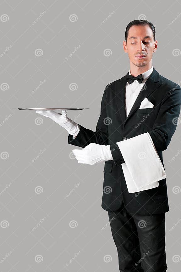 Haughty waiter stock photo. Image of holding, restaurant - 17868336