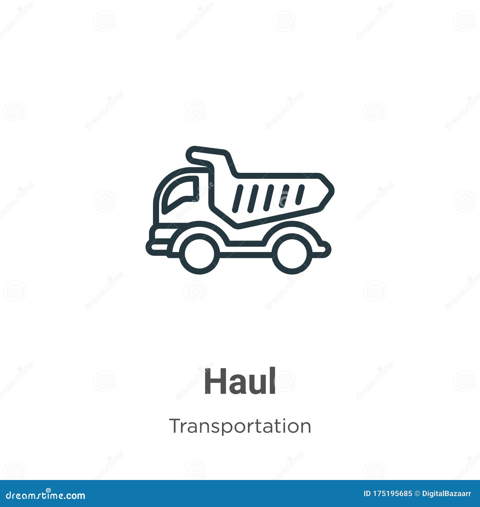 Haul Outline Vector Icon. Thin Line Black Haul Icon, Flat Vector Simple ...