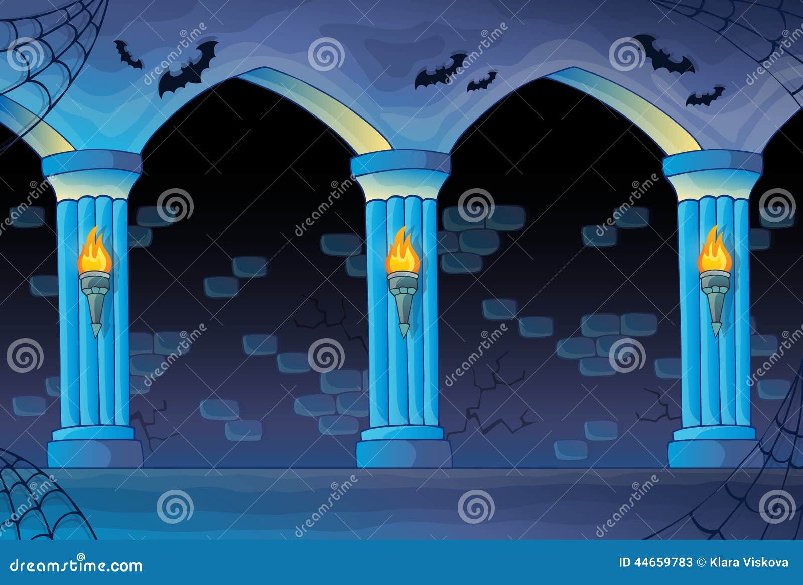 Haunted Castle Interior Background Stock Vector - Illustration of ...