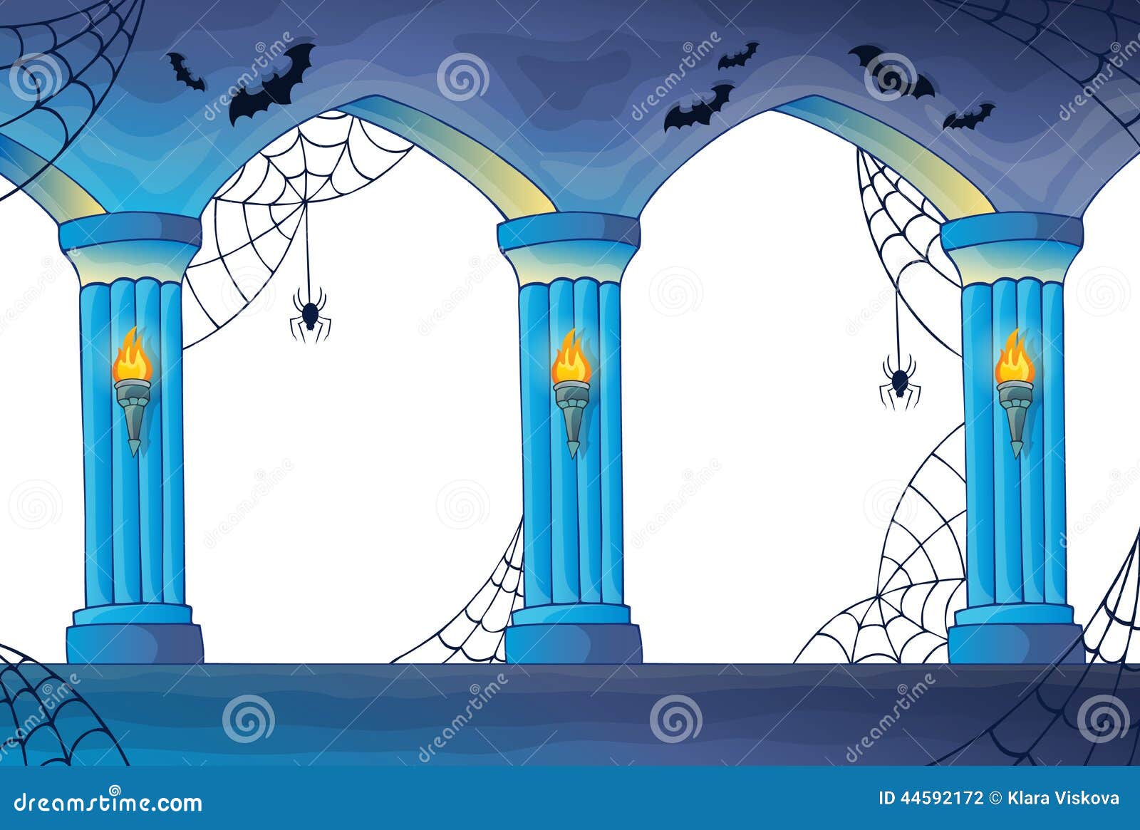 Haunted Castle Interior Columns Stock Vector - Illustration of column ...