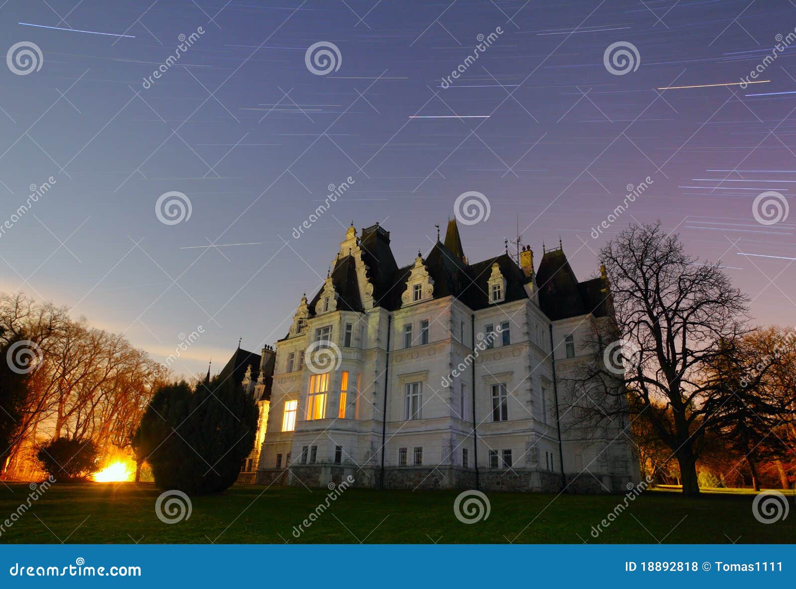 Haunted Castle - Long Exposure Stock Photo - Image of chateau ...