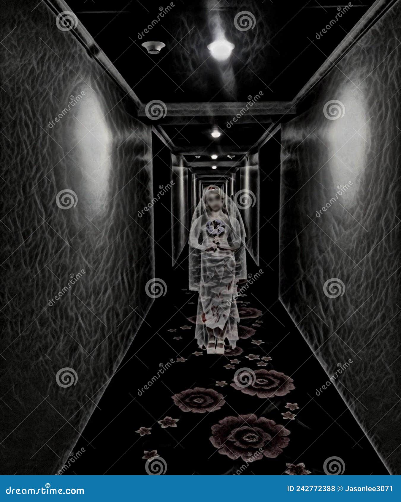 Haunted Corridor A Glimpse Into A Forgotten Past Royalty-Free Stock ...