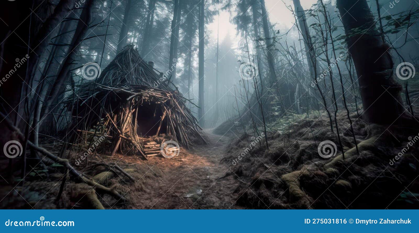 Haunted Forest with a Ghostly Apparition or a Witch& X27;s Hut ...