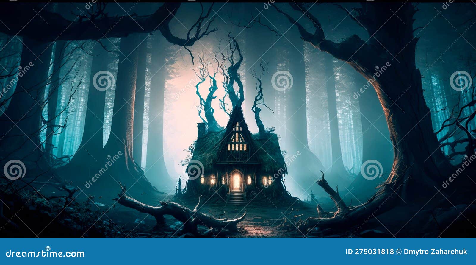 Haunted Forest with a Ghostly Apparition or a Witch& X27;s Hut ...