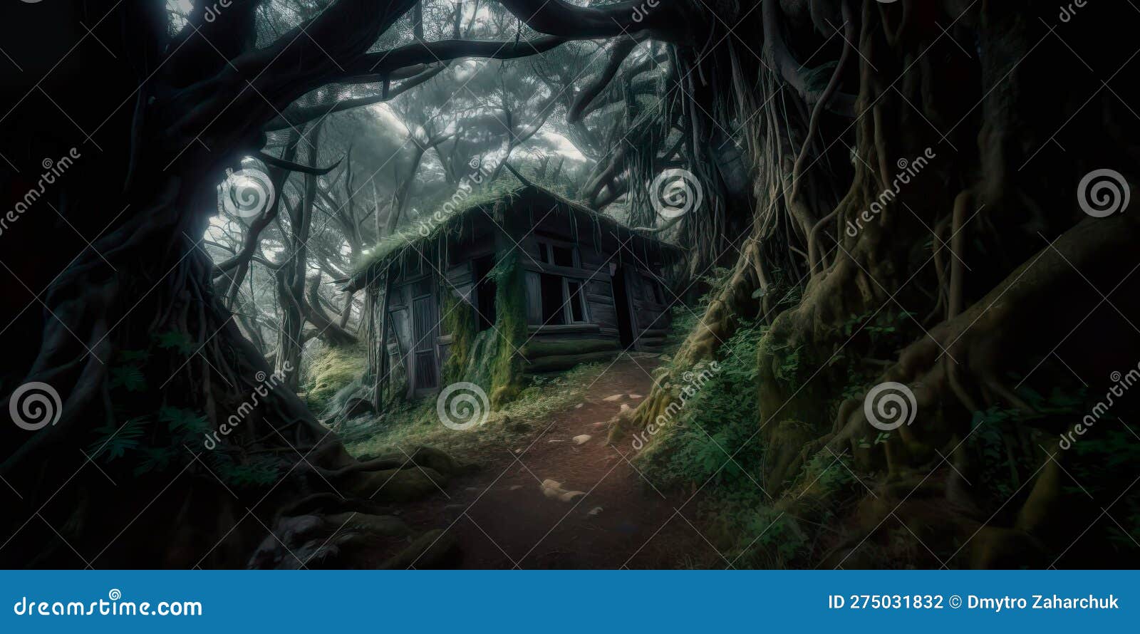 Haunted Forest with a Ghostly Apparition or a Witch& X27;s Hut ...