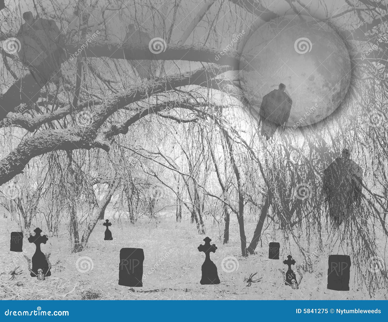 Haunted Cemetery Drawing