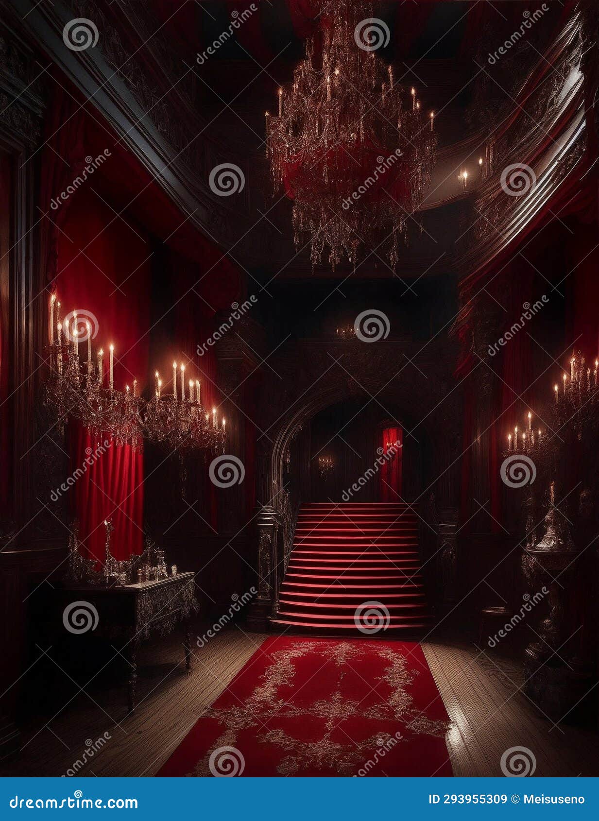 Haunted Hotel, Creepy Lobby Illustration Stock Illustration ...
