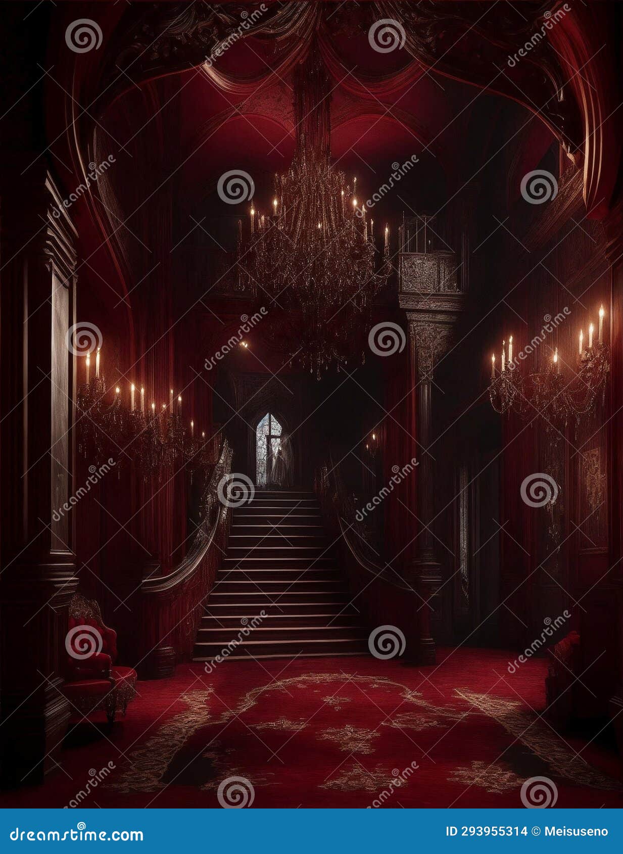 Haunted Hotel, Creepy Lobby Illustration Stock Illustration ...