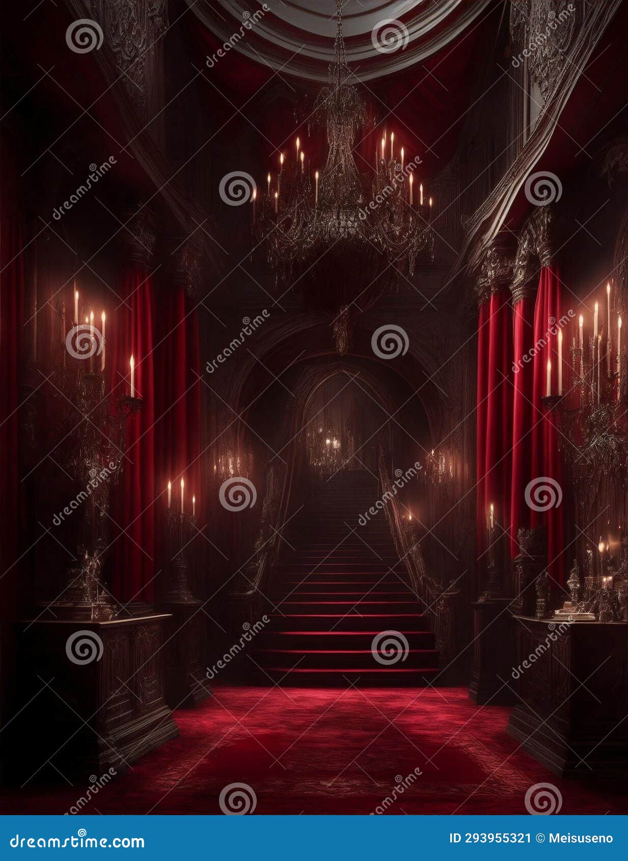 Haunted Hotel, Creepy Lobby Illustration Stock Illustration ...