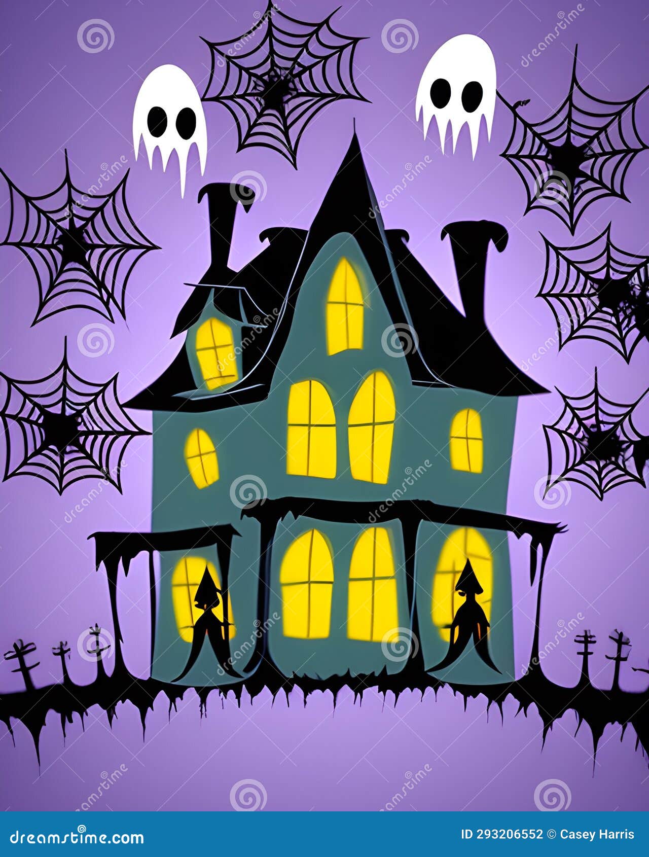 Haunted house cartoon stock illustration. Illustration of advertising ...