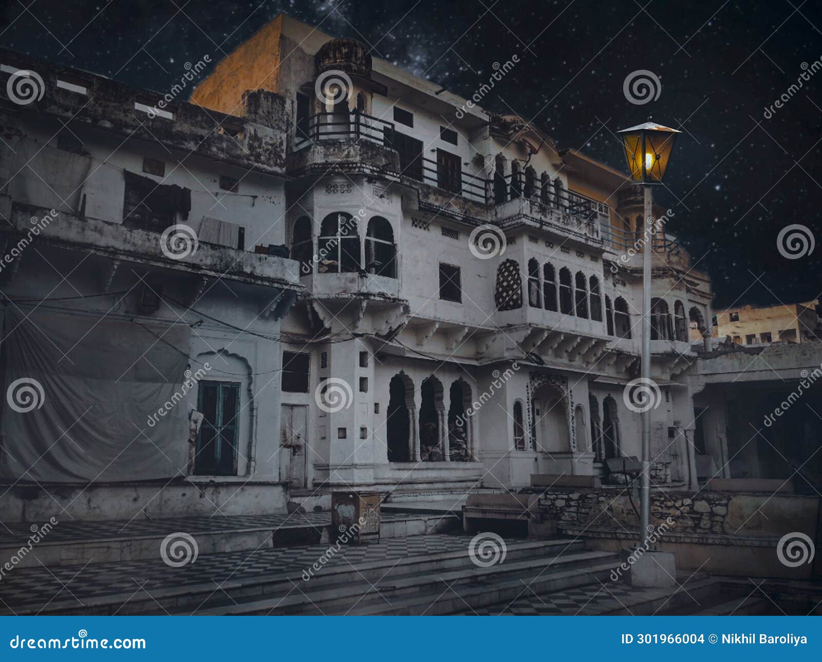 Haunted House night view stock photo. Image of paranormalactivity ...