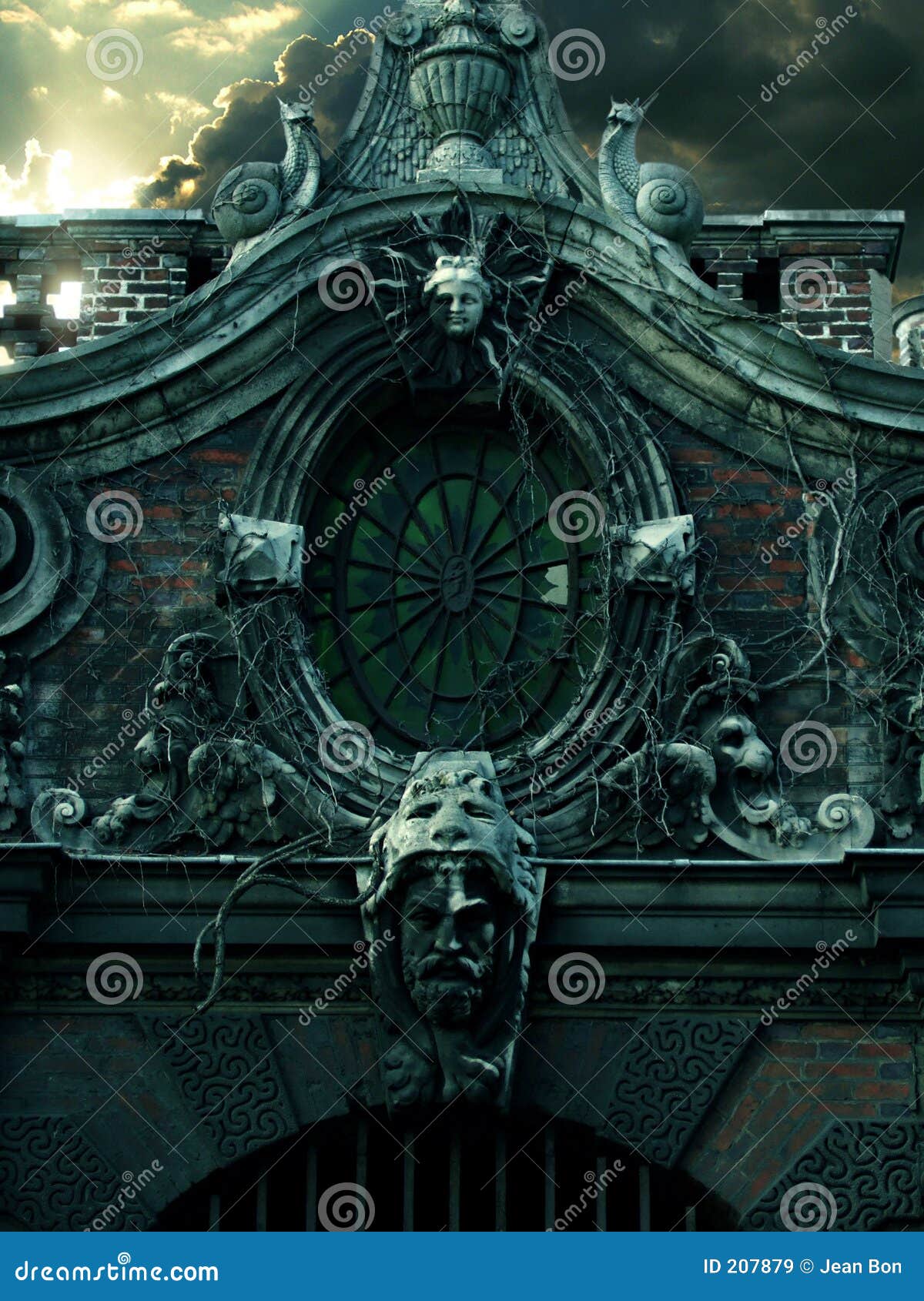 Haunted house in Paris stock image. Image of faces, ruin - 207879