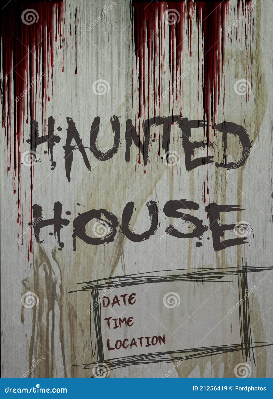 Haunted House Sign stock illustration. Illustration of dirty - 21256419