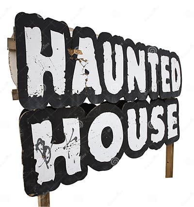 Haunted House Sign stock photo. Image of roadside, advertisement - 6645876
