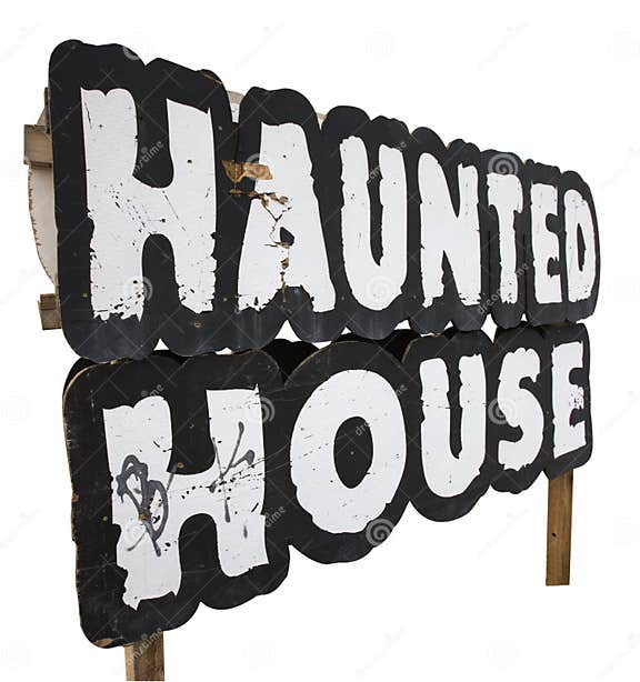 Haunted House Sign stock photo. Image of roadside, advertisement - 6645876