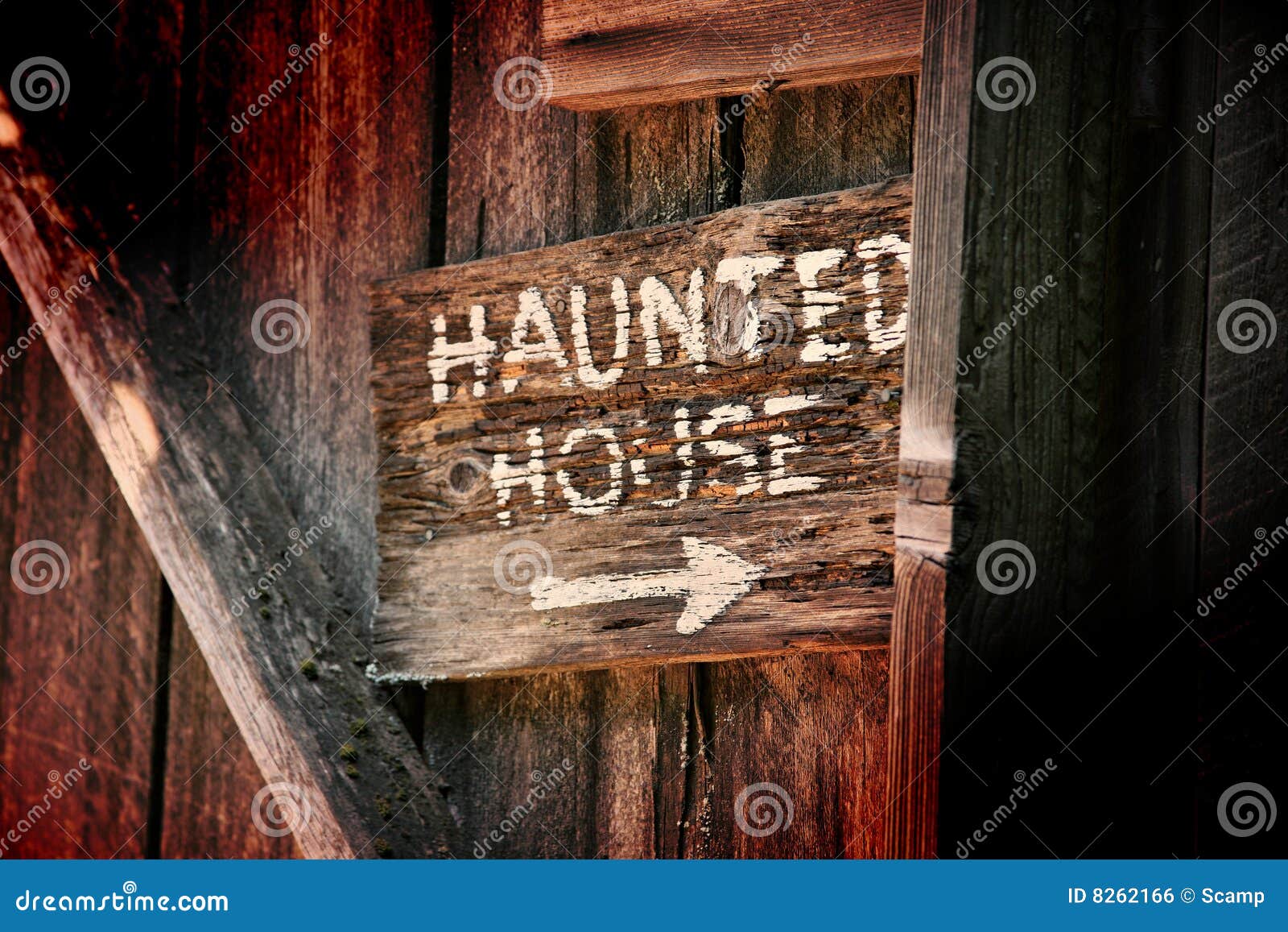 Haunted House Sign stock photo. Image of painted, aged - 8262166