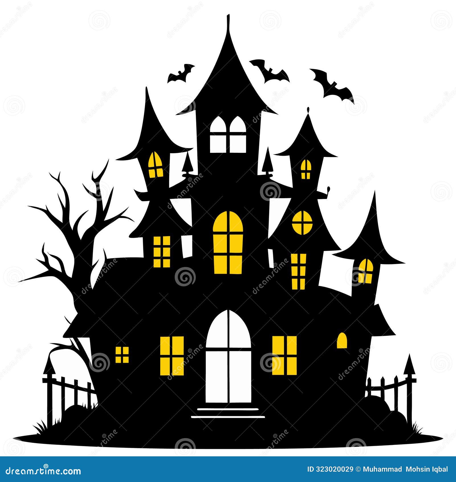 Haunted House Simple Vector Illustration Stock Vector - Illustration of ...