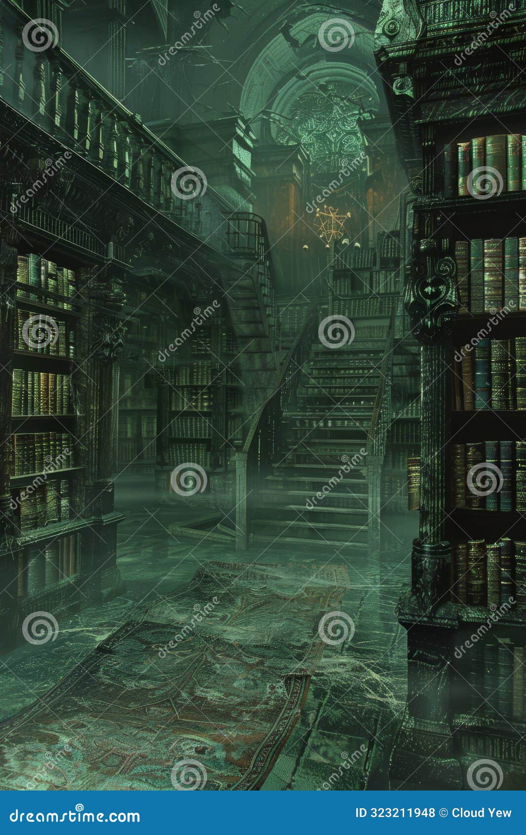 Haunted Library Layout Background Stock Illustration - Illustration of ...
