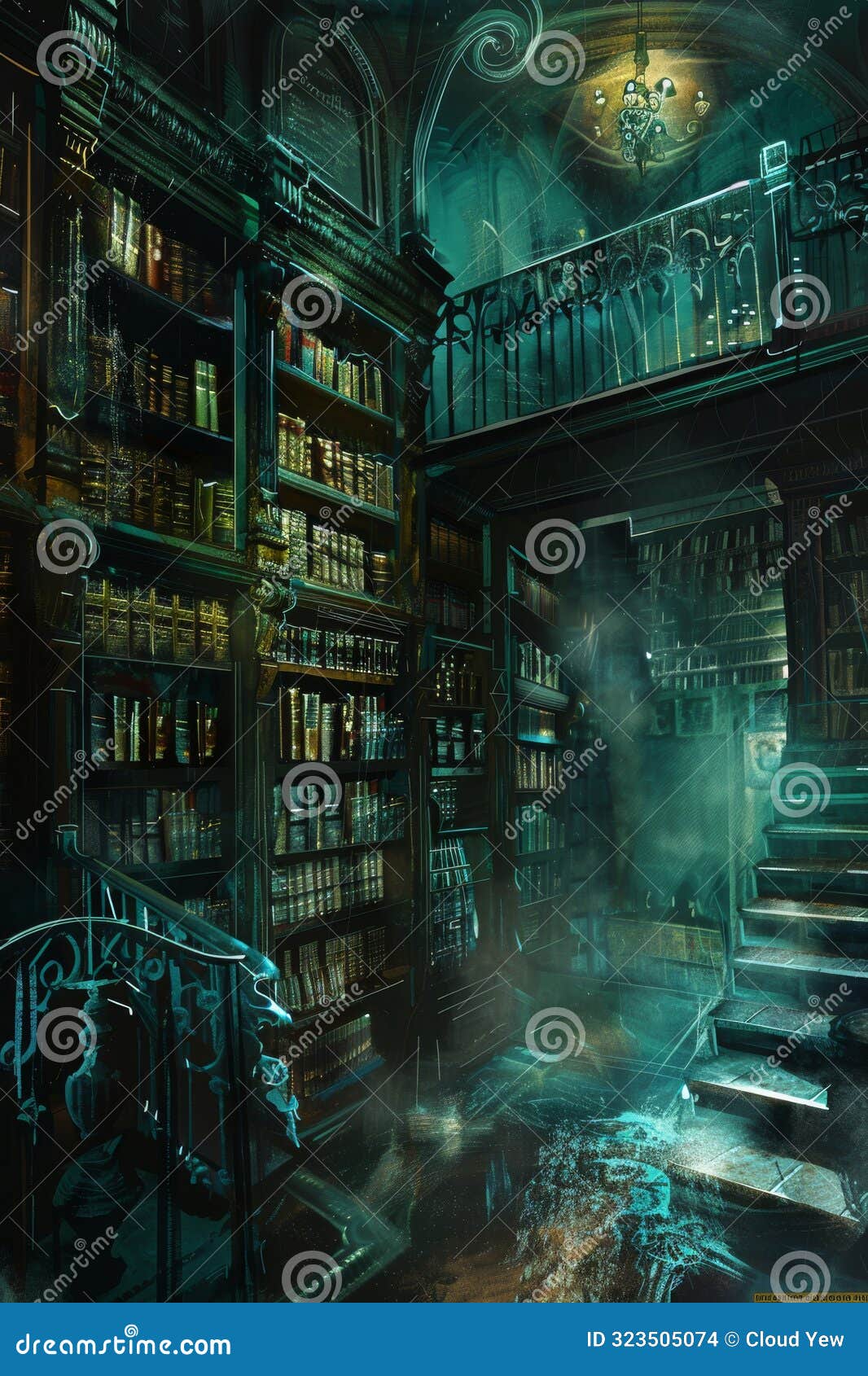 Haunted Library Layout Background Stock Illustration - Illustration of ...