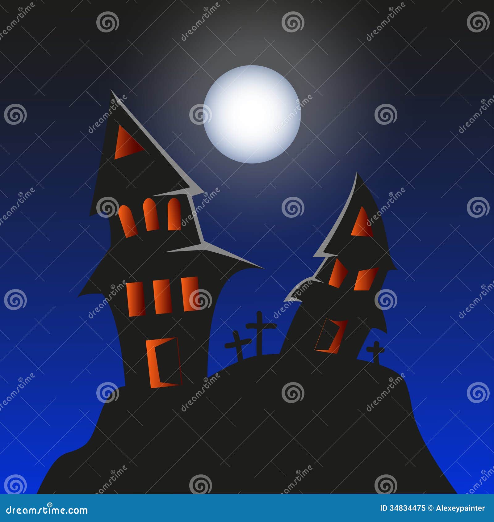 Haunted Monster House - Halloween Background. Vect Stock Vector ...