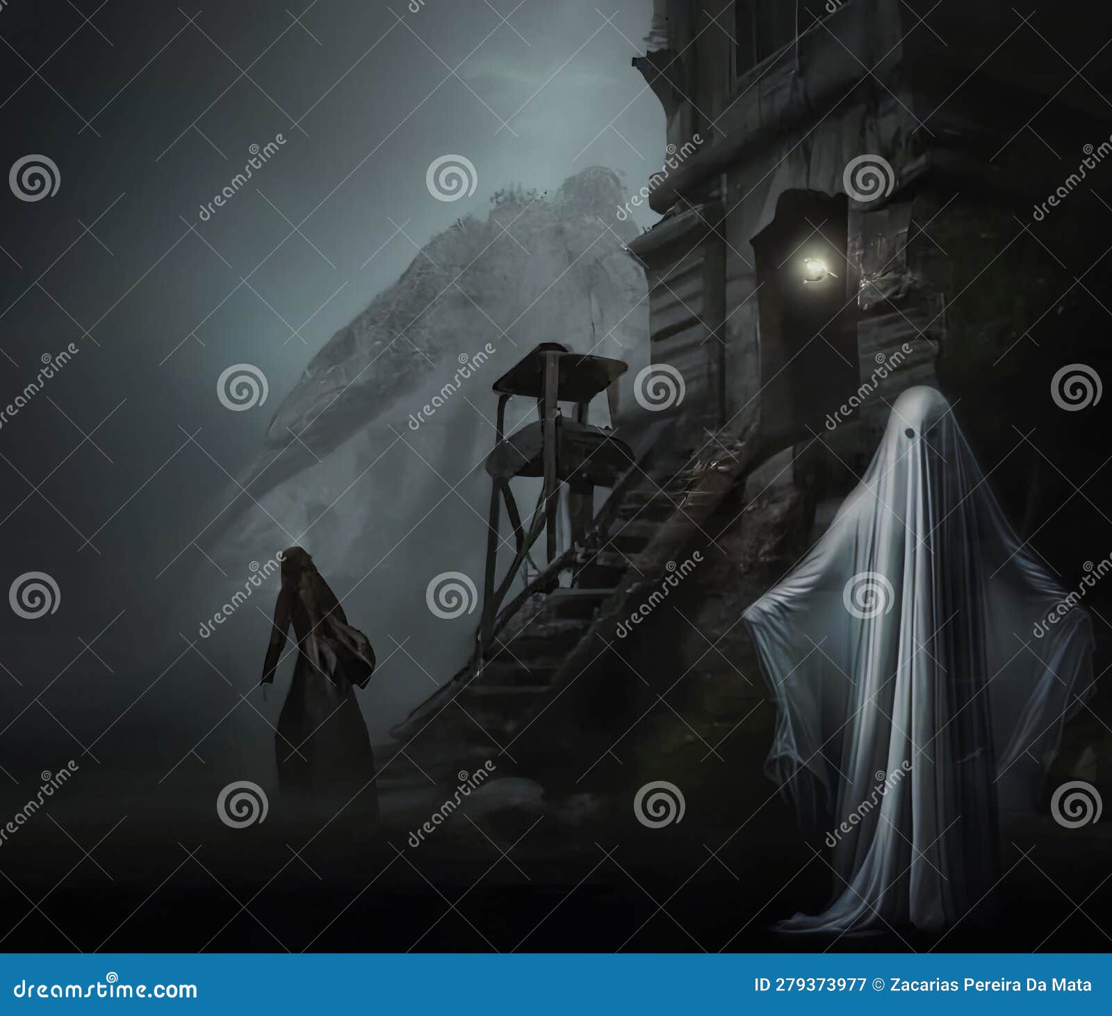 Mountain evil house stock illustration. Illustration of demon - 279373977