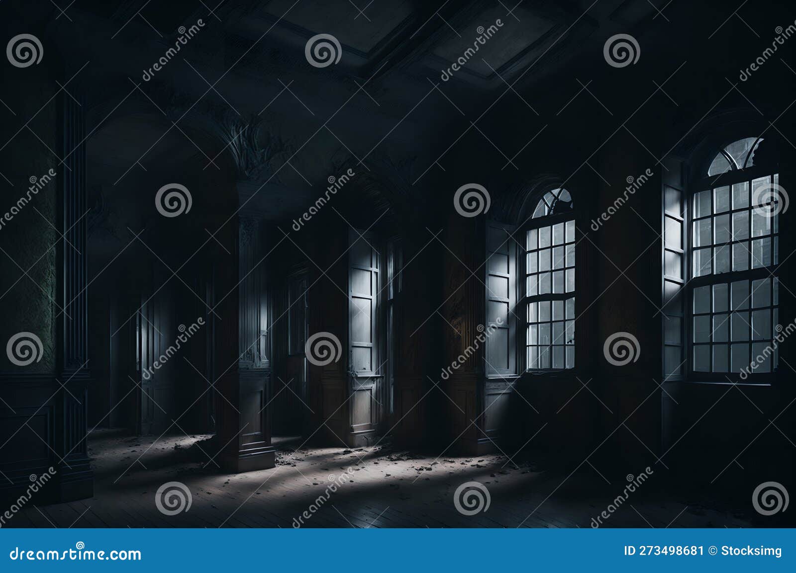 A Haunted Old Building from the Inside, a Terrifying Room Stock ...