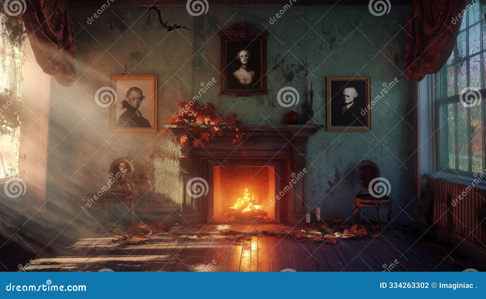 Haunted Room With Creepy Classic Architecture For Mobile Wallpaper ...