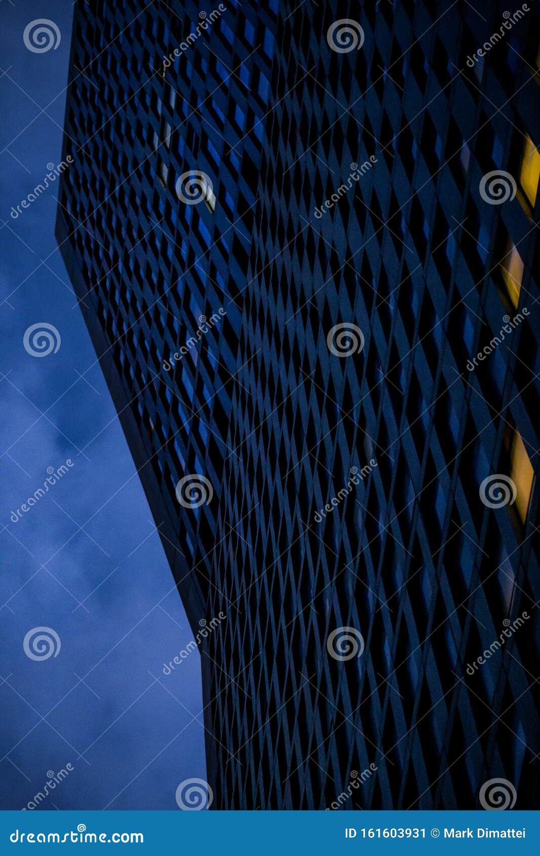 Creepy Tall Haunted Building with Blue Sky Night Background Stock Image ...