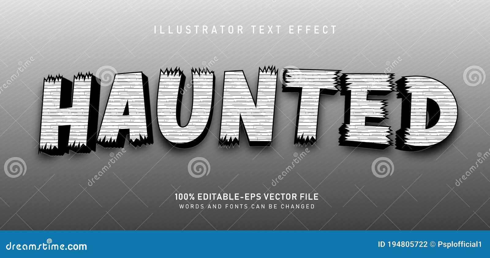 Haunted Text Effect Design Vector Stock Vector - Illustration of word ...