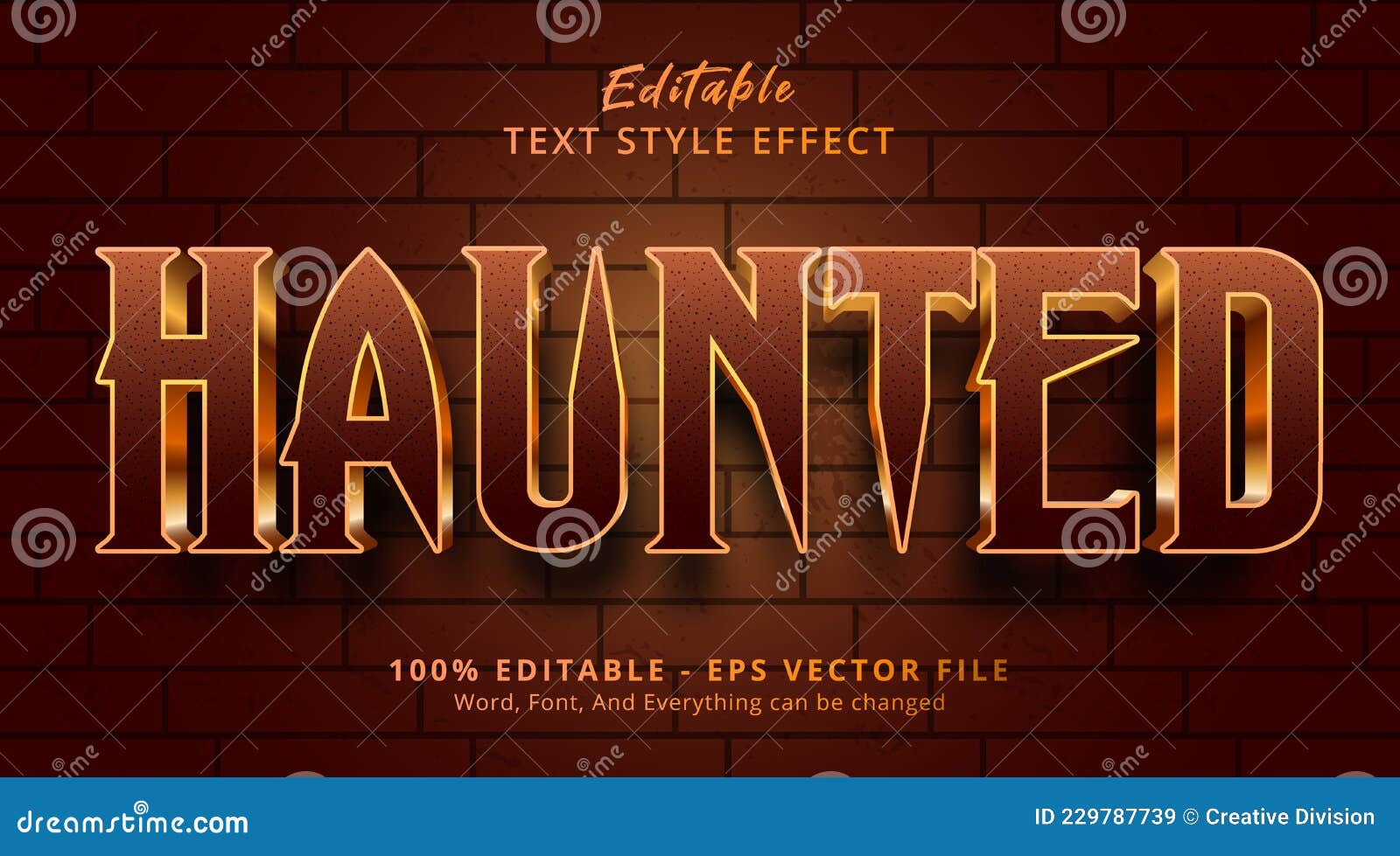 Haunted Text on Movie Style Effect, Editable Text Effect Stock Vector ...