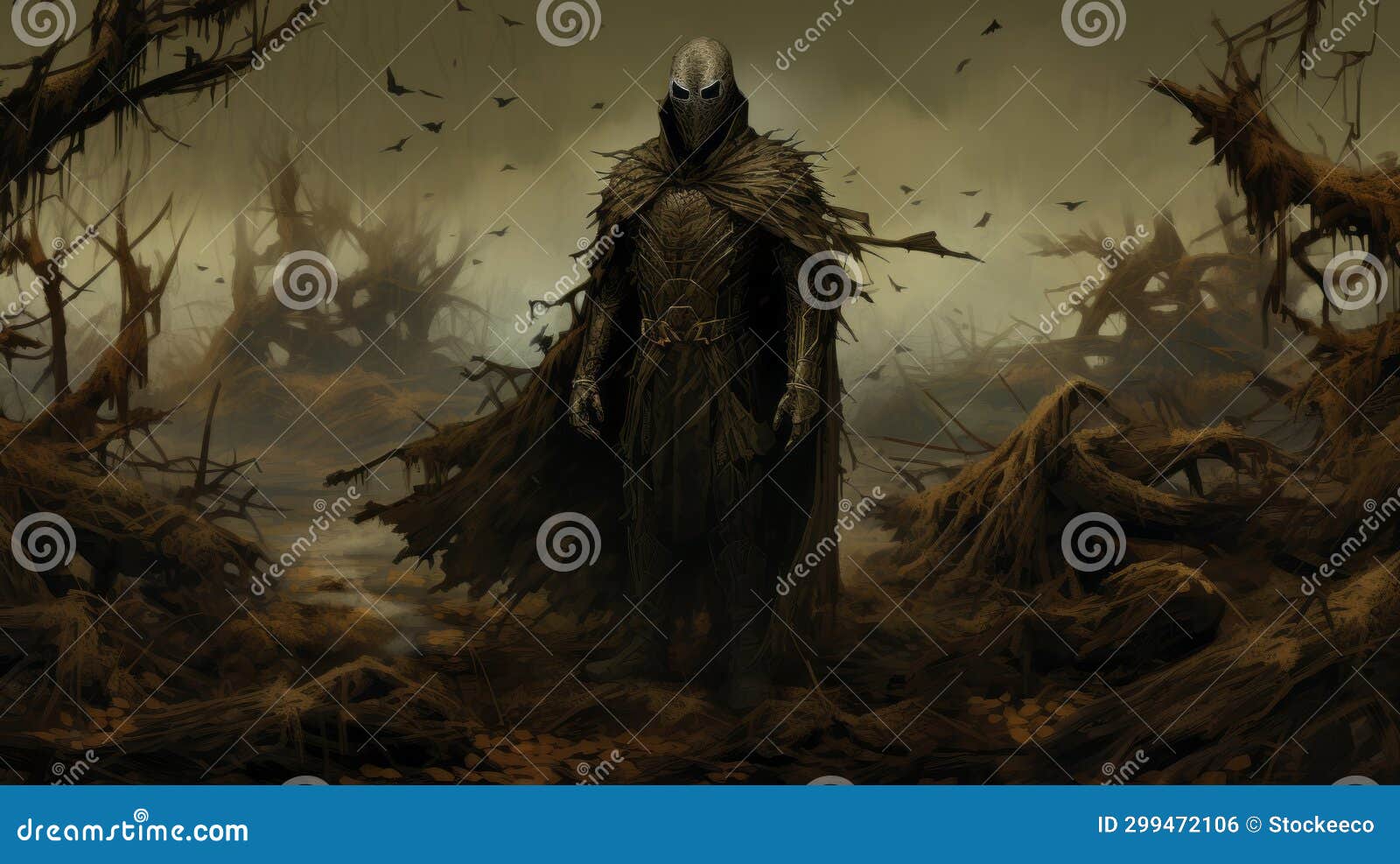 Dark Walker: a Life-like Avian Illustration in the Forest Stock ...