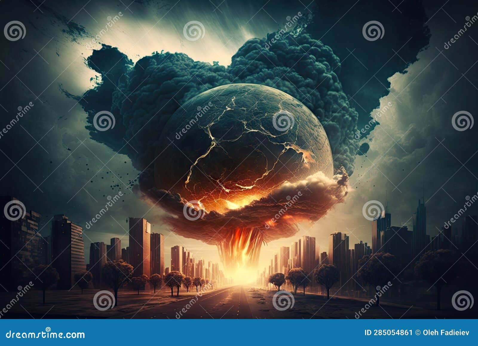 Terrifying Nuclear Explosion Cloud. Generate Ai Stock Photography ...