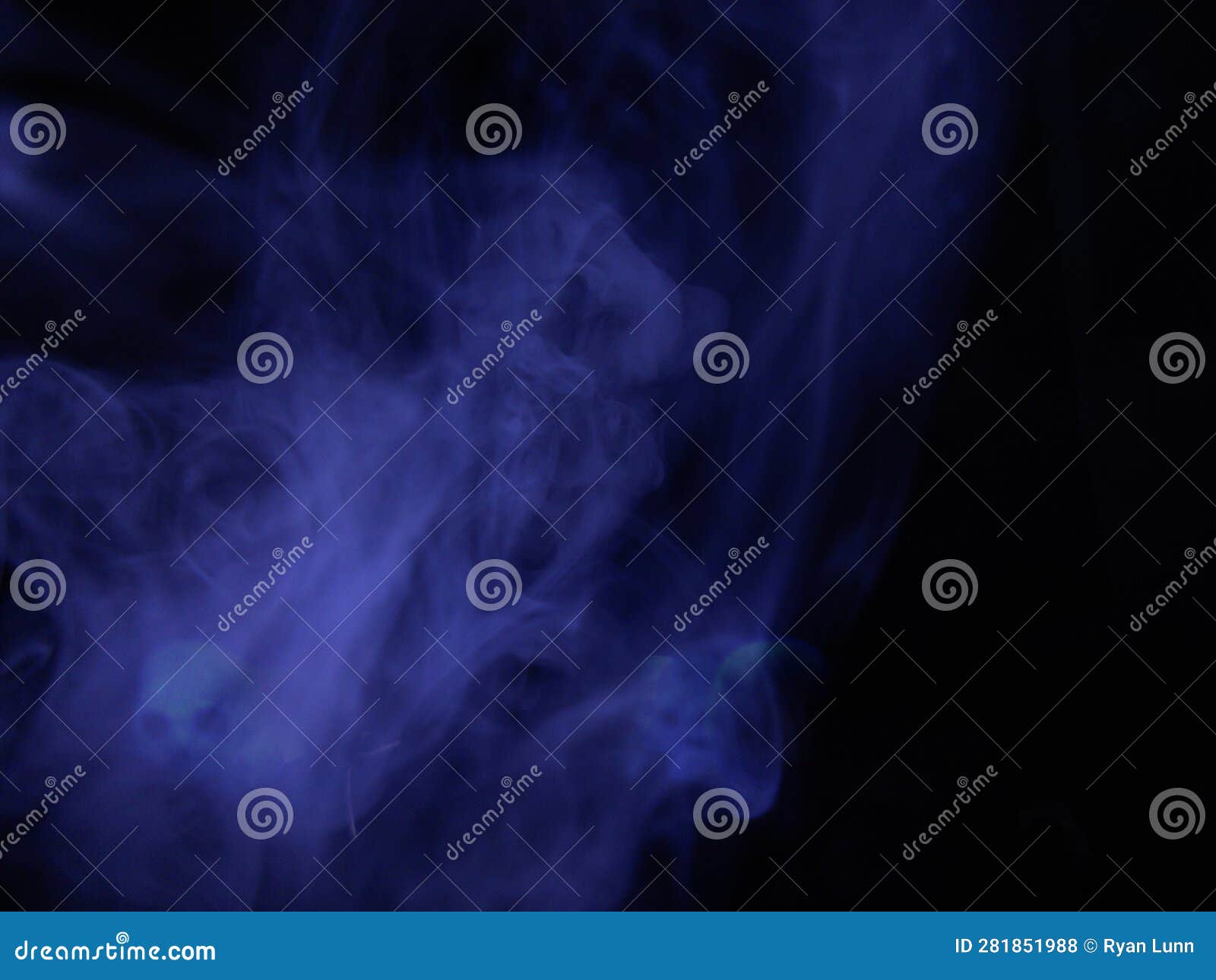 Haunting Ghostly Apparitions Pushing through a Dark Blue Wall of Smoke ...