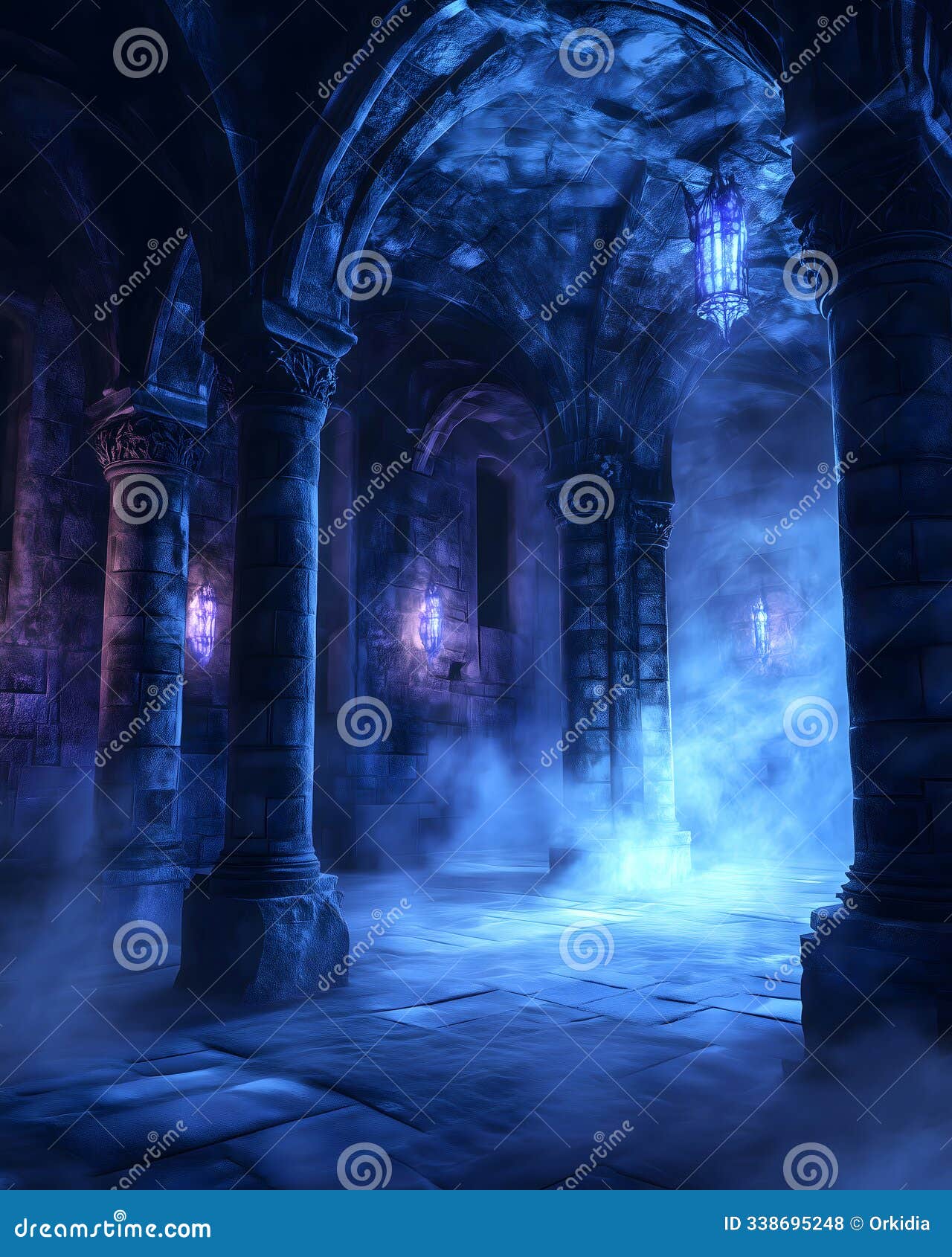 Gothic Crypt Door Heavy Iron Obscured By Mist Royalty-Free Stock ...