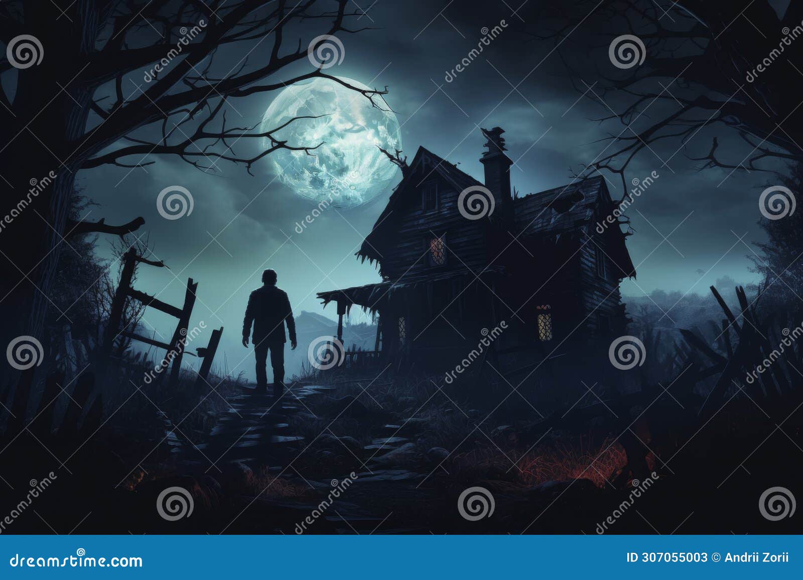 Old Cursed House. Exterior Of Deserted Building. Nobody Around. Scaring ...