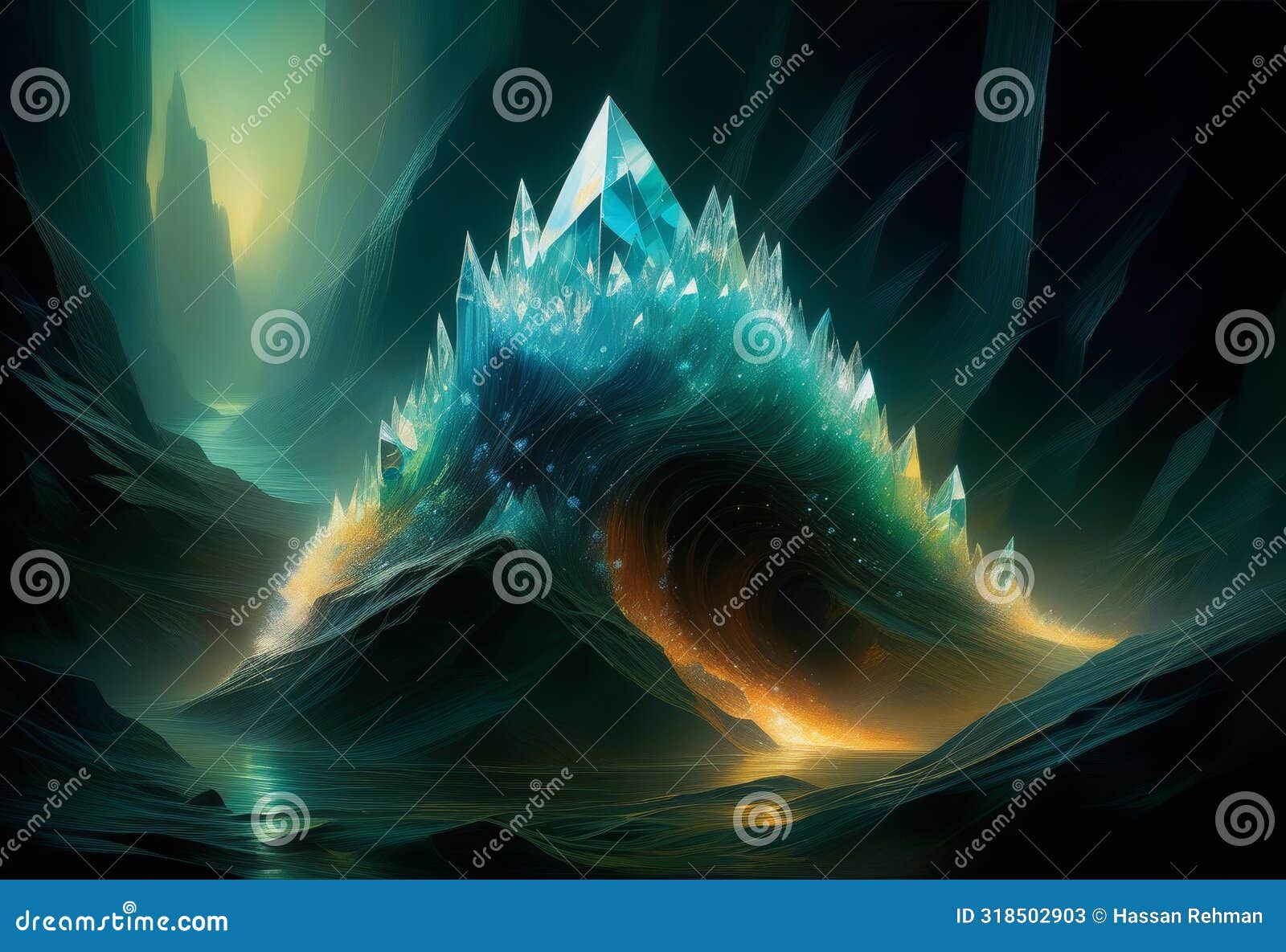 A Haunting Portrait of the Enigmatic Crystal Crawler Stock Illustration ...