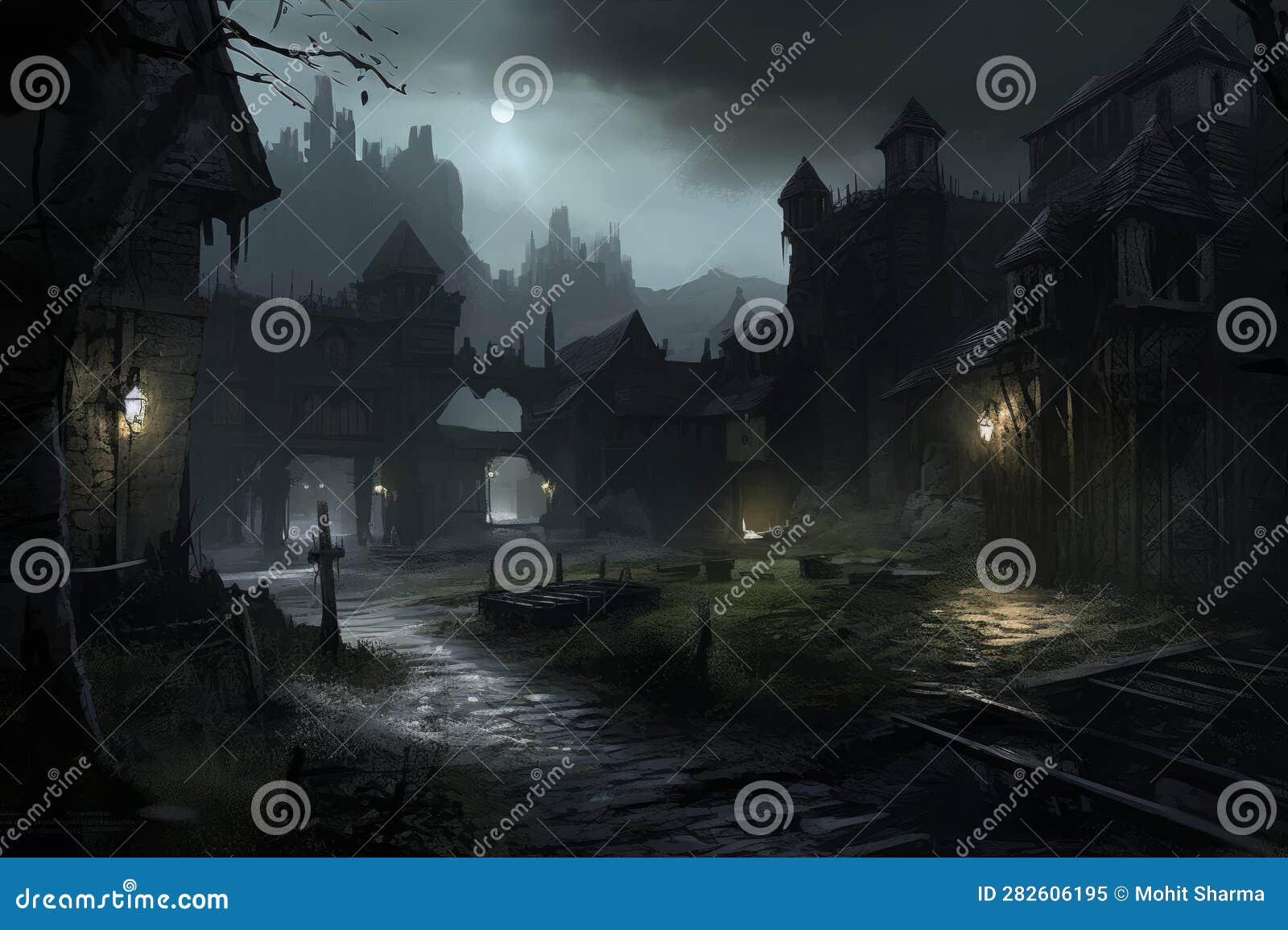 The Haunting Shadows Ancient Horror in the Moonlight Ai Image ...