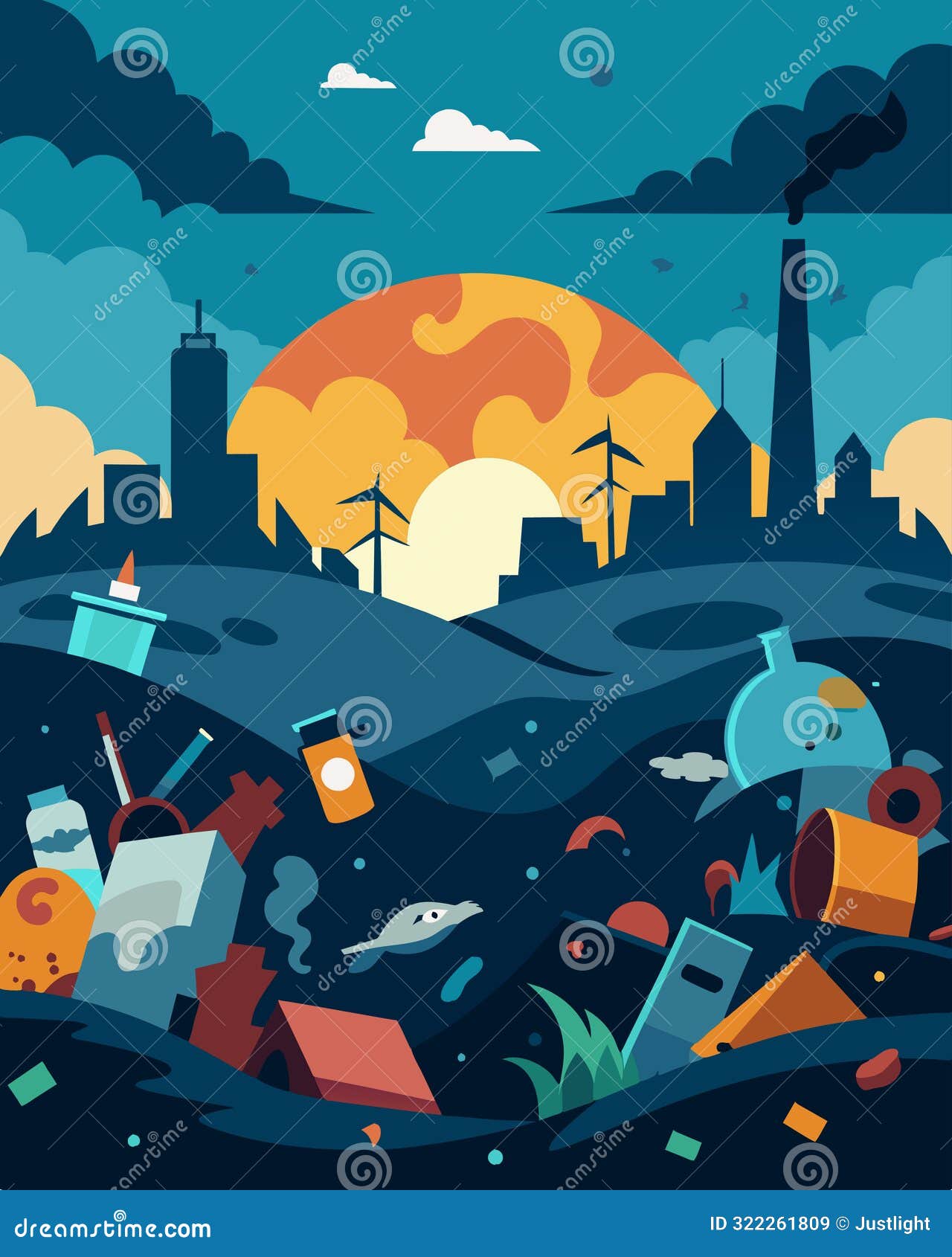 A Haunting Sight of Pollution a Garbage Patch Cluttered with Remnants ...